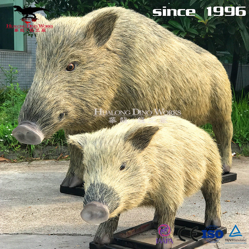 硅胶海绵纯手工仿真粘毛猪鬃毛仿真动物小猪 动物园工艺品展览