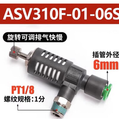 ASV310F-01-06S/410F-02-08/510F-03-10S快速消声排气节流阀