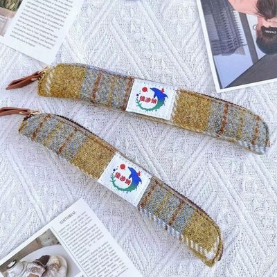 维迪纳钢笔袋新羊绒粗花呢签字笔袋桌面笔盒商务用品电容笔保护套