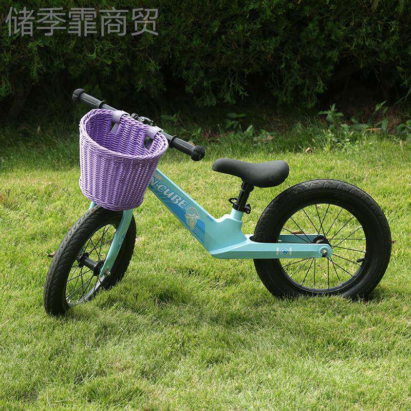 手织工编车车篮藤柳编筐儿童滑板平衡车成自行车精M、L品仿藤编车