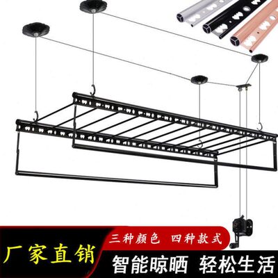 手摇晾衣架升降阳台晾衣杆晒衣架凉衣架铝镁合金衣服架晒被包安装