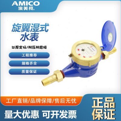 埃美柯099Q水表LXS铁壳旋翼湿式4分家用总表滴水冷水高灵敏国标表
