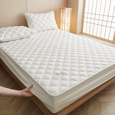 A类大豆纤维床笠夏款床垫保护罩夹棉床罩2022新款床套罩135x200cm