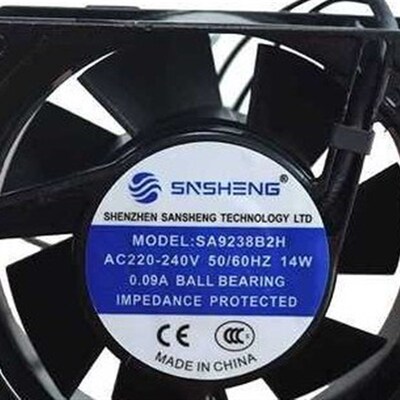 三胜SNSHENG SA9238B2H静音轴流风扇风机 AC220-240V 14W 0.09A