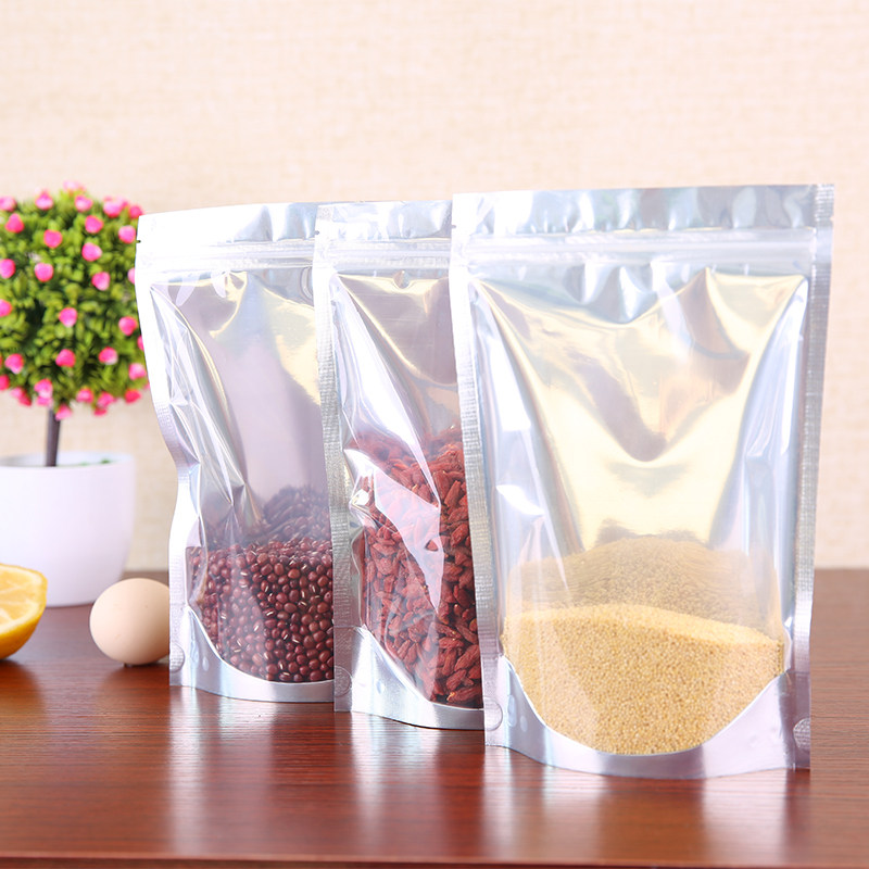 自立袋阴阳自封袋半透明食品包装袋干果杂粮花茶镀铝箔塑料袋包邮