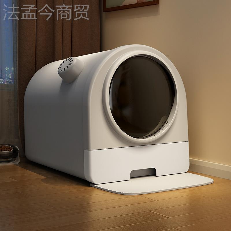 全封QGK闭式猫砂臭盆抽屉防式猫厕所防盆超大号猫沙盆子外溅猫屎