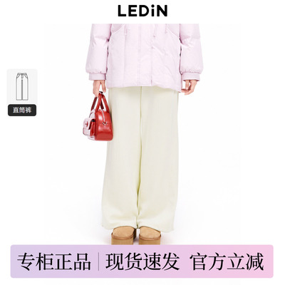 【商场同款】乐町2024年冬季新品灯芯绒复合绒休闲裤C1GHE4486