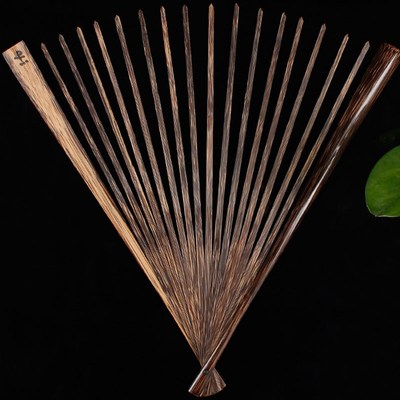 95寸18方棕竹扇骨文玩扇子苏工扇面折扇