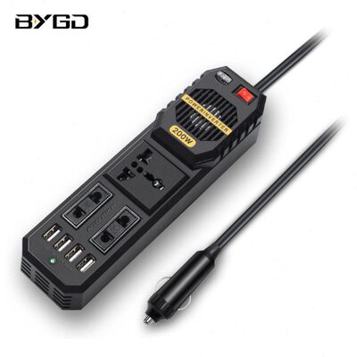 车载逆变器12V转220V  200W万用插座 户外汽配电源转换器inverter