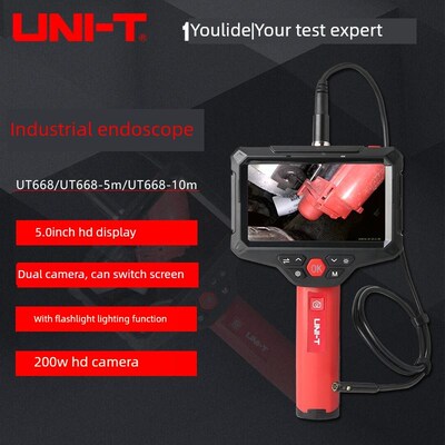 Unilide Ut668手持式双镜头工业内窥镜高清摄像头汽车维修管道检