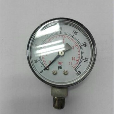 定制40mm 塑料壳不锈钢接头压力表 牙npt1/8 压力11bar 160psi