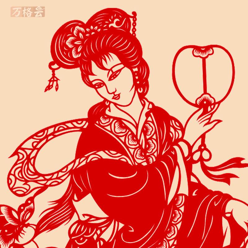 剪纸画窗花 金陵十二钗红楼梦人物图挂挂轴画 特色手工艺礼品