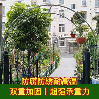 加镀锌钢管爬拱门IOD葡萄粗架月季爬铁藤架绿植藤架子弧形拱门艺