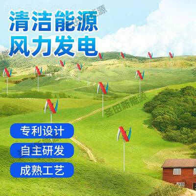 风力发电机家用垂FLX1-100直工程轴HQ风光互补太阳能路灯型新能源