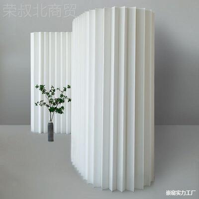 意纸墙客厅房隔厨风断风琴纸墙办公室玄关QTC前台创门口屏背景墙
