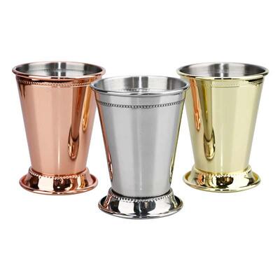 薄荷朱丽普杯金属鸡尾酒杯特调金属杯 卷边莫吉托Mint Julep Cup