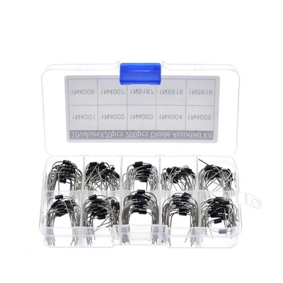 200PCS 10种规格整流二极管套装1N4001-1N4007--1N5817-1N5819