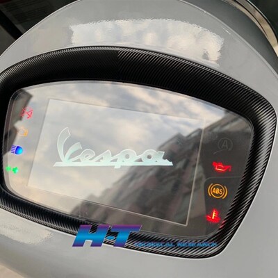 Vespa300改装GTS长领带短领带仪表框装饰盖黑化水转印冲刺春天150