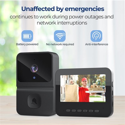 可视门铃T23pro 无线监控对讲红外夜视智能门铃带显示屏【工厂】