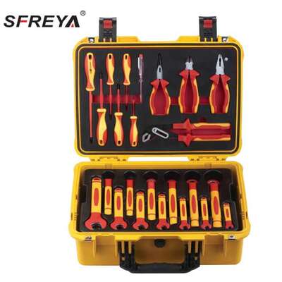 SFREYA绝缘组合工具 VDE绝缘耐压1000V组合工具 电工绝缘套装扳手
