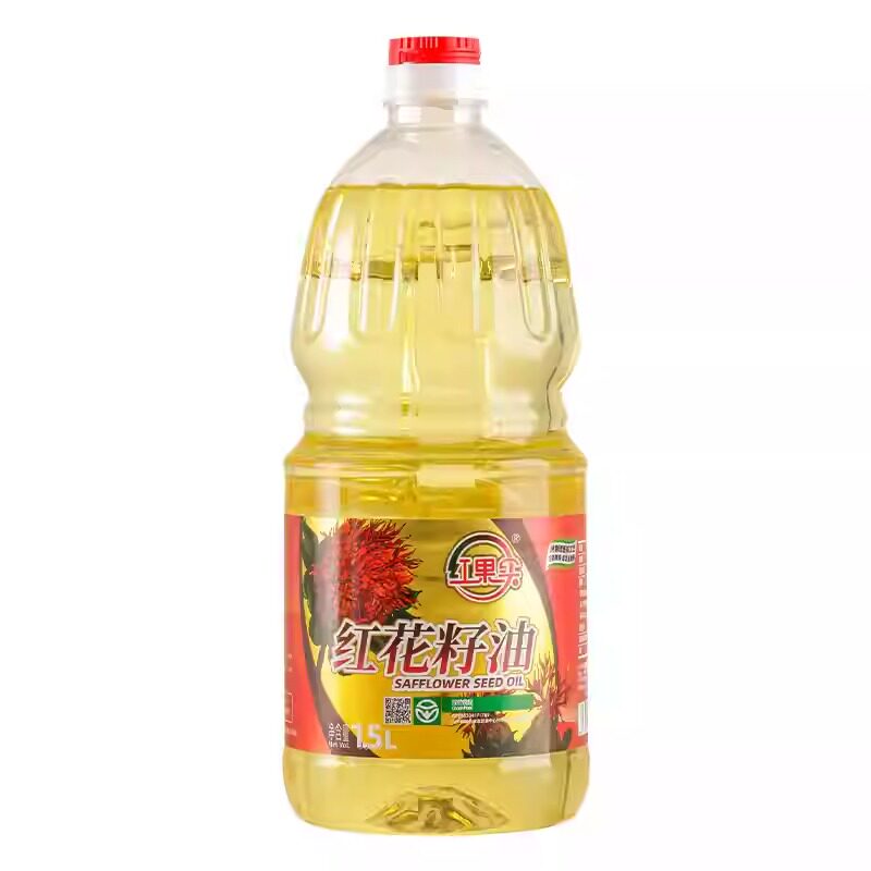 有机红花籽油物理压榨烟点高正宗红花籽亚油酸食用油煎炒烹炸1.5L