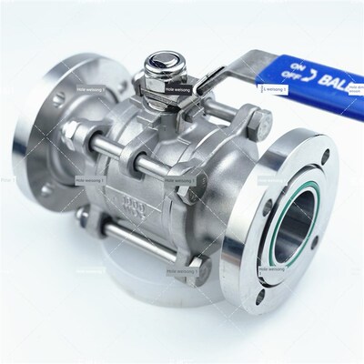 304手动三片式真空球阀GU63-80-100 活套法兰球阀160