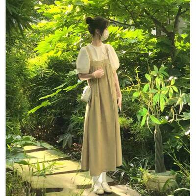高个子加长院版两件套学风夏脚季少女背ZFO带裙套装超女长到踝