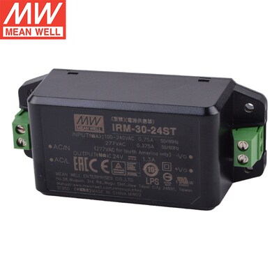 台湾明纬IRM-30-24ST  AC-DC模块开关电源31.2W端子型24V1.3A