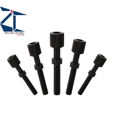 AJKTN3/4/5/ 内六角孔滚花 粗牙 调整螺栓 止动螺丝调节螺丝发黑