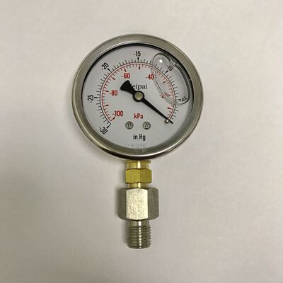 分体式真空表 充油耐震型 -30inhg-0 -100kpa-0 直径68mm 牙G1/4