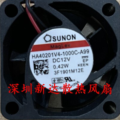 HA40201V4-1000C-A99 SUNON建准 4020 12V 0.42W 4CM静音散热风扇
