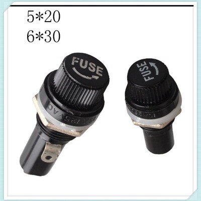 黑色FUSE520mm 6X30mm保险管座 玻璃管 6*30保险丝座 熔断器