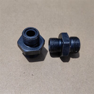 直通G1/2组(直牙)转M18*1.5O型圈口液压铁接头外表发黑0418