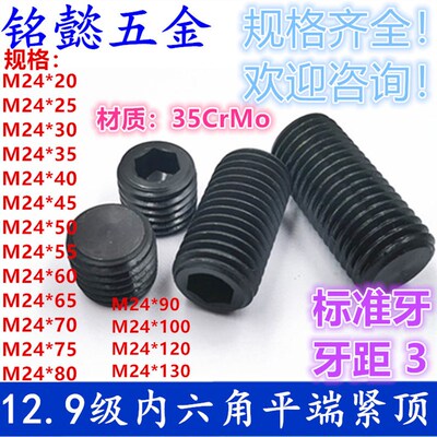 12.9级平端内六角紧定高强度无头紧盯DIN913 M24X16 - M24X240