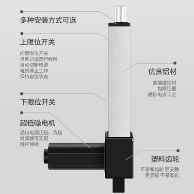 动推杆缩NER杆工力业级大推直流往复电机电直线伸行程升降杆IP300