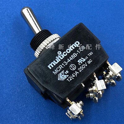 MCR13-448B-1-08双排2档6脚钮子开关纽子拨动开关波动12A250V
