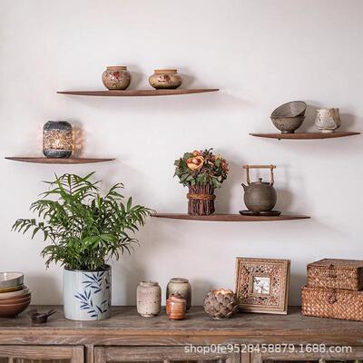 实木墙上置架字隔板墙面电视简墙壁架客厅卧一CVB室挂墙物隔板装