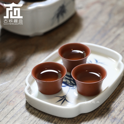 古城趣皿紫砂朱泥主人个人品茗杯家用小巧可养茶杯25ML工夫茶具杯