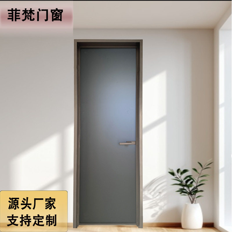 极窄卫生间玻璃门 铝合金极窄边厨房平开门 浴室3C钢化玻璃厕所门