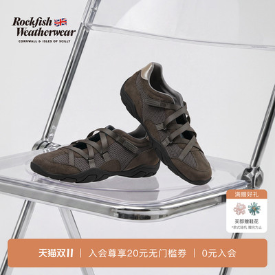 RockfishWeatherwear26秋冬休闲网面透气交叉带芭蕾舞鞋女鞋