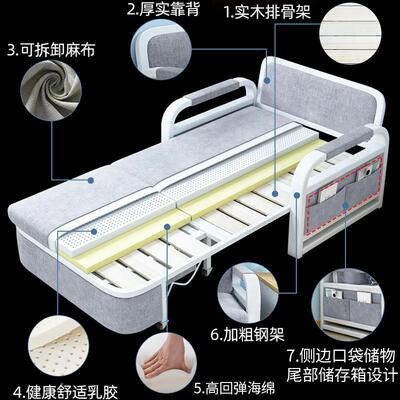 沙发沙床折叠两用小户型客厅功能网红伸缩型单人床经济多双FS7566