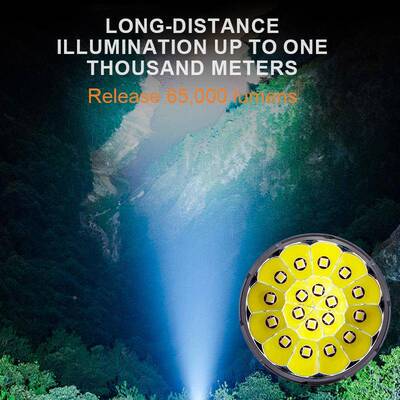 新款大功率65手0000TL-ST42流明手提灯18炮灯芯P8内置散热冲天户