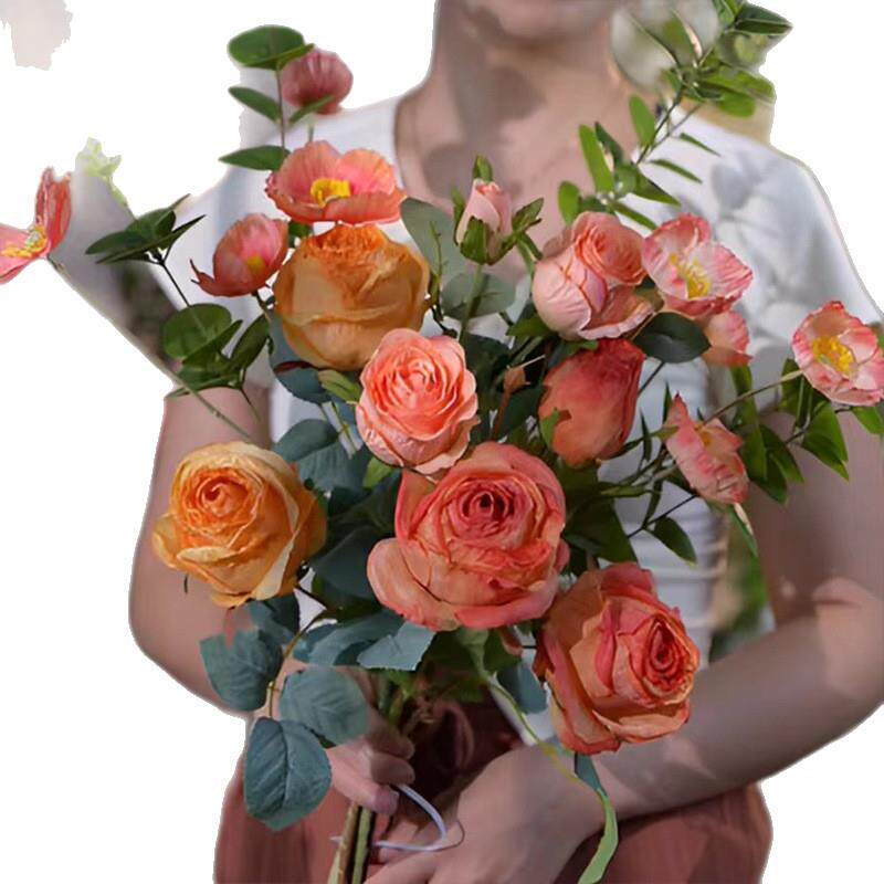 (莫奈紫)6支花材 花束 仿真花 莫兰花园既视感绢花植绒雏菊其他