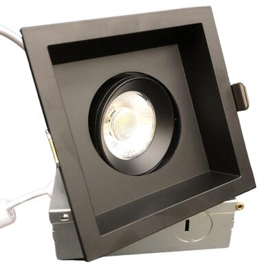 2.5寸12w方形凹面筒灯 可转动角度 黑色 开孔90mm100-277v cri90