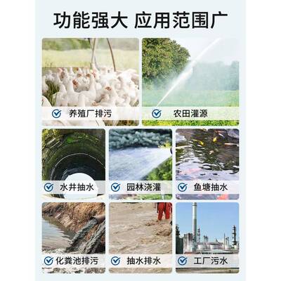 臣源220不锈V钢潜水泵动带浮球QGA农用排泵污家用抽水泵农田自灌