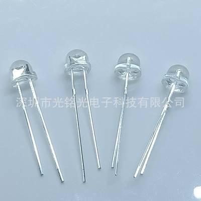 AIDF5/5mm白珠发黄高短脚草LED发光二极管帽直插亮灯颜色支持定作