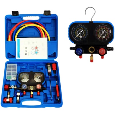 晨寒加氟工具套装汽车空调加氟表冷媒工具双表阀R134a雪种压力表