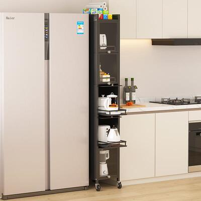 抽拉夹缝F5M76443柜厨房多夹缝置物架落地边柜窄式柜冰箱侧面柜子