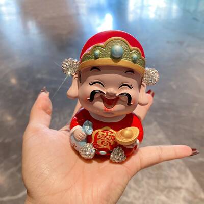 轻奢摇头公汽车装饰品仔40416创意件摆控台元宝镶钻高颜值中车载