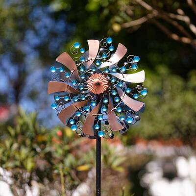 YF470815热院销品户外风车园草花坪摆件庭金属工艺铁艺风车装